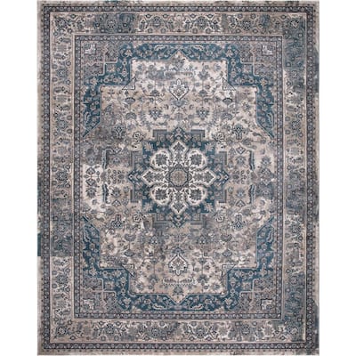 Home Decorators Collection Braxton Multi 8 ft. x 10 ft. Abstract Area ...