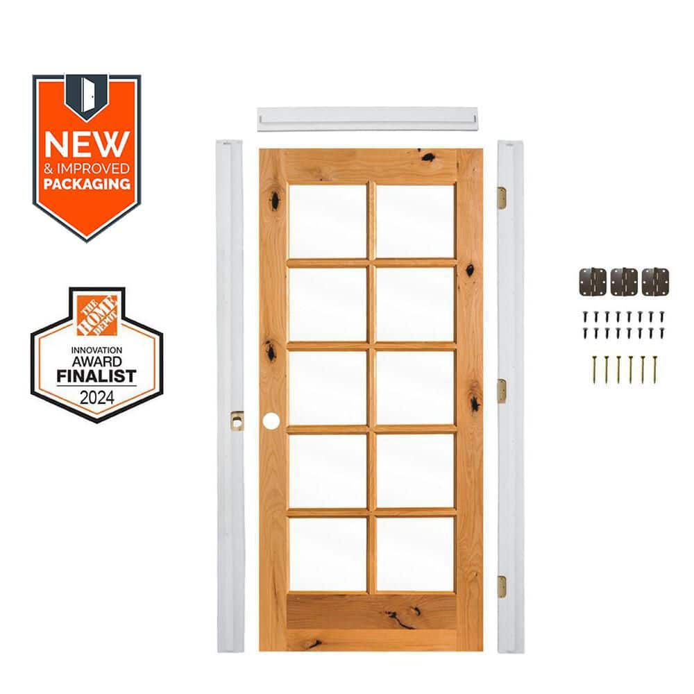 Krosswood Doors 24in.x80in. Right-Hand 10-Lite Clear Glass Clear Stain ...