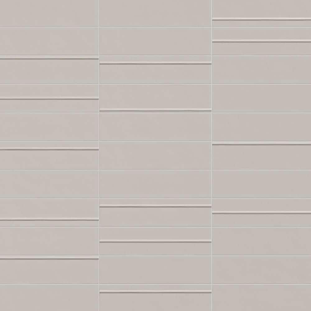 Jeffrey Court Tremblor Gray 3 in. x 12 in. Matte Ceramic Subway Wall ...