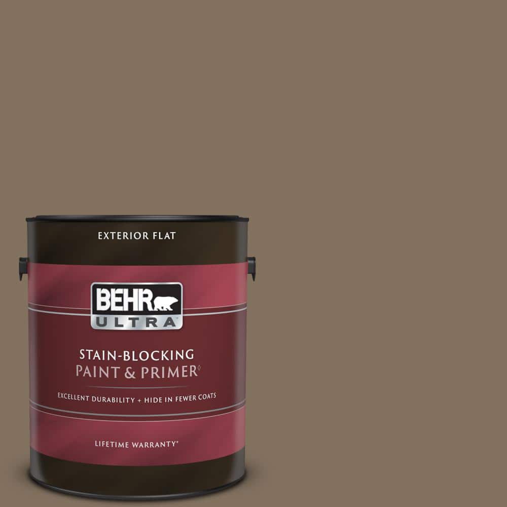 BEHR ULTRA 1 gal. #PPU5-04 Mocha Latte Flat Exterior Paint & Primer ...