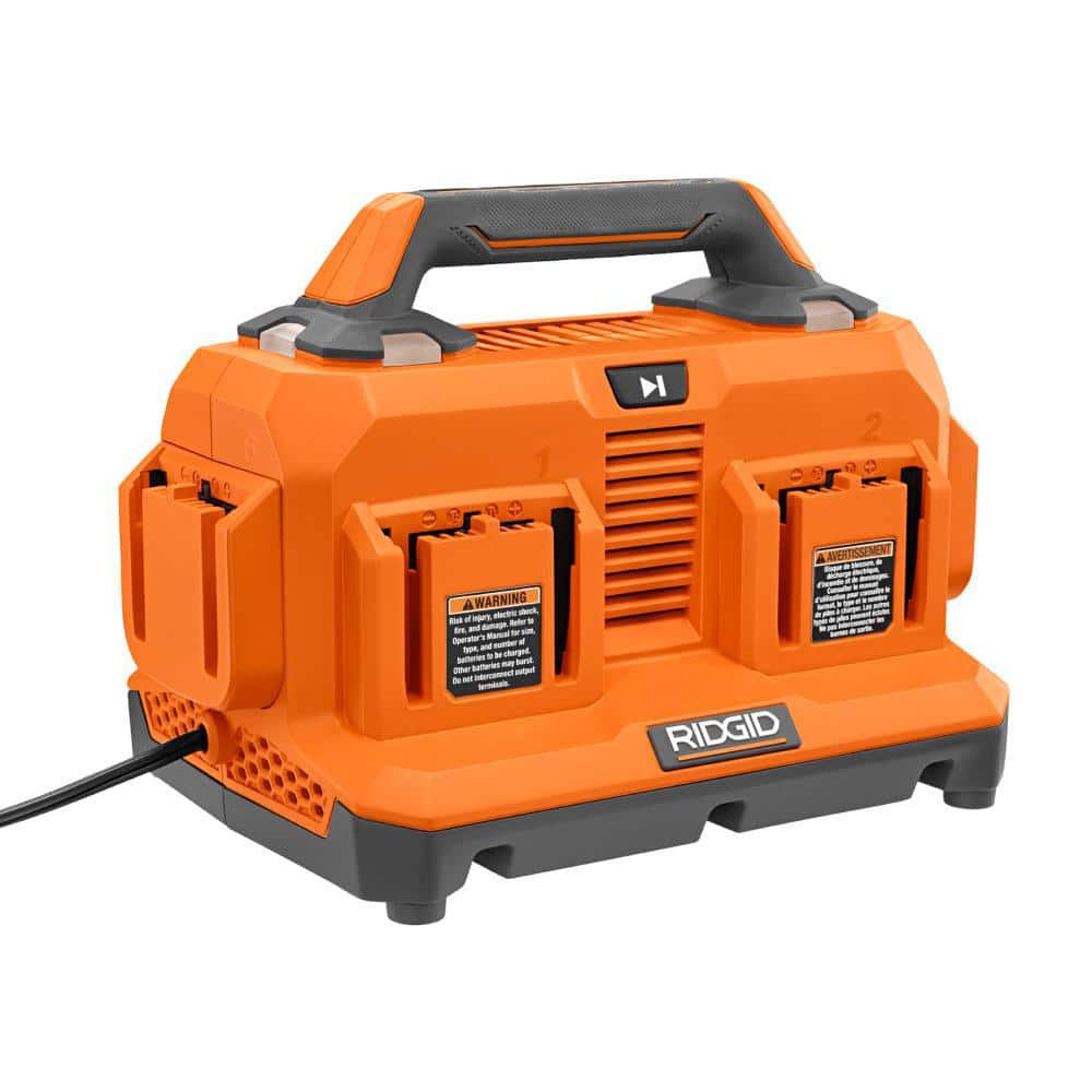 RIDGID 18V 6-Port Sequential Charger AC86096 - The Home Depot