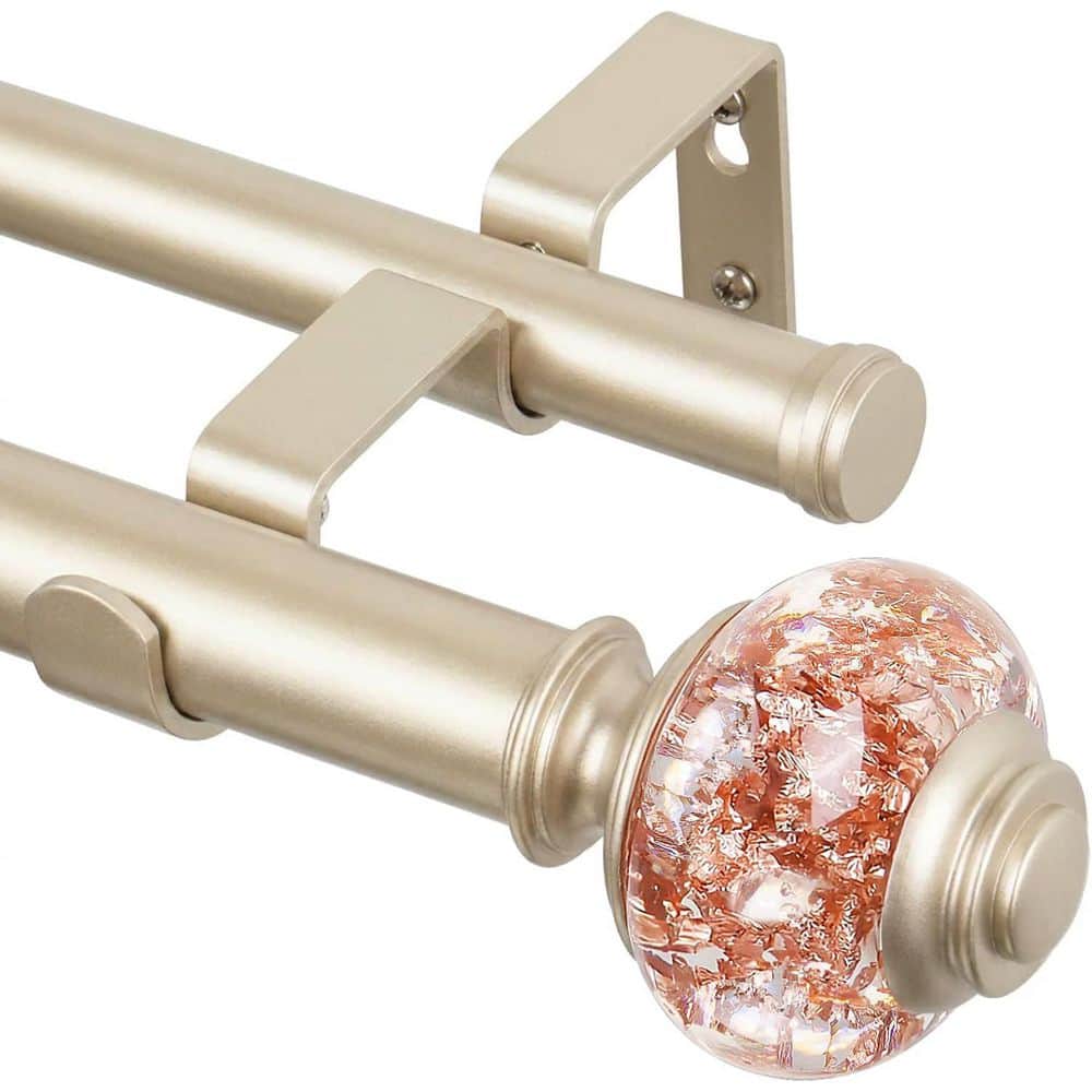 ZESTLIBI 36 in. - 72 in. Adjustable 1 in. Double Curtain Rod in Rose ...