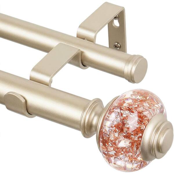 ZESTLIBI 36 in. - 72 in. Adjustable 1 in. Double Curtain Rod in Rose ...