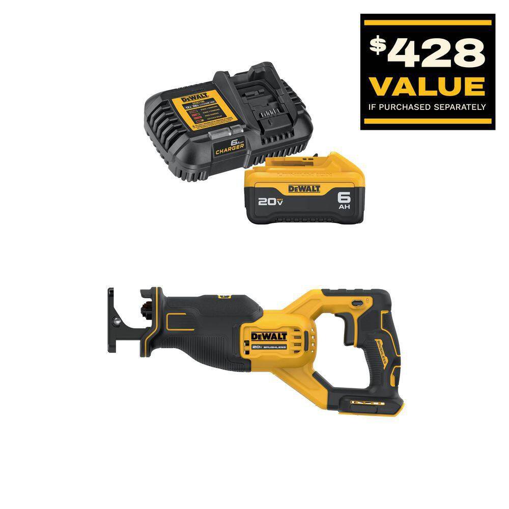 DEWALT 20V MAX XR Lithium-Ion Cordless Brushless Reciprocating Saw with ...