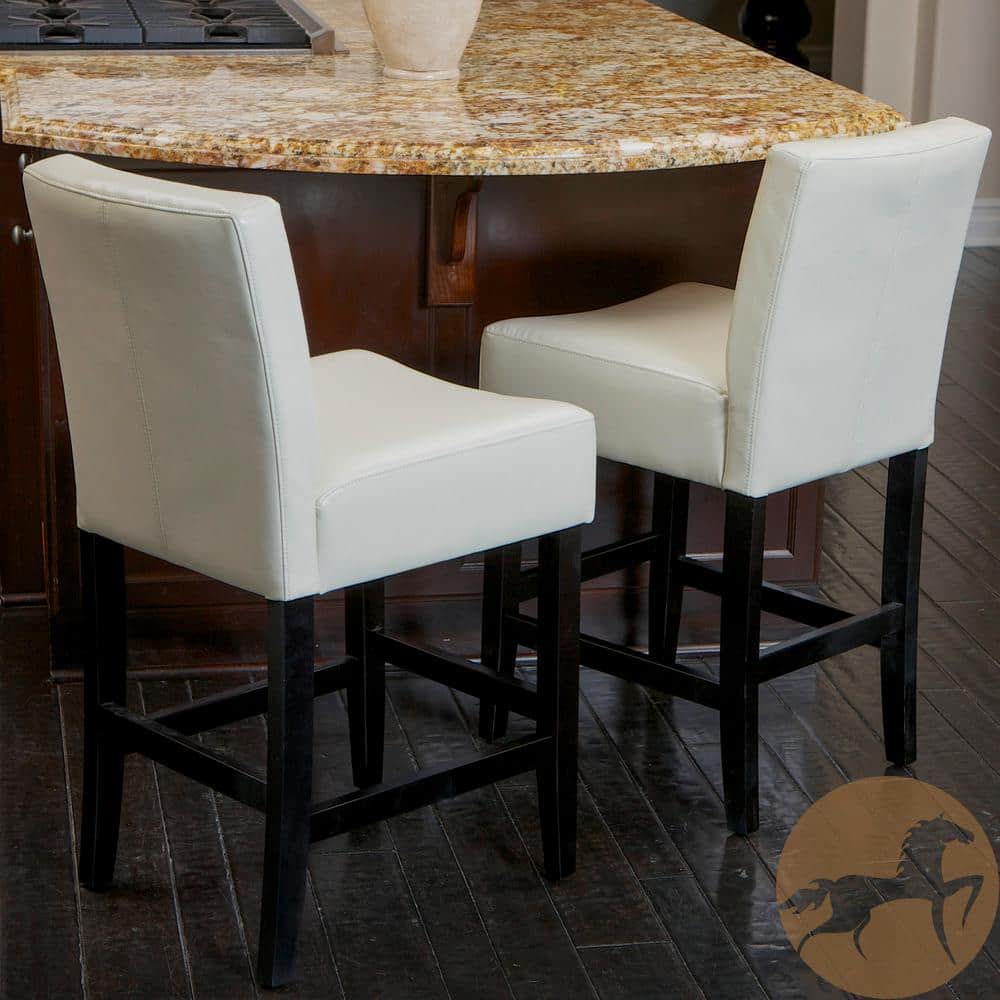 Noble House Lopez 26 in. Ivory Counter Stools (Set of 2) 987 - The Home ...
