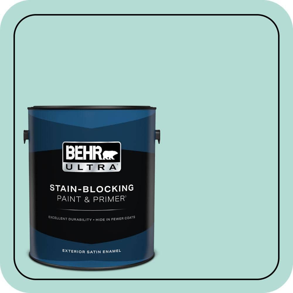 BEHR ULTRA 1 gal. #490C-3 Balmy Seas Satin Enamel Exterior Paint ...