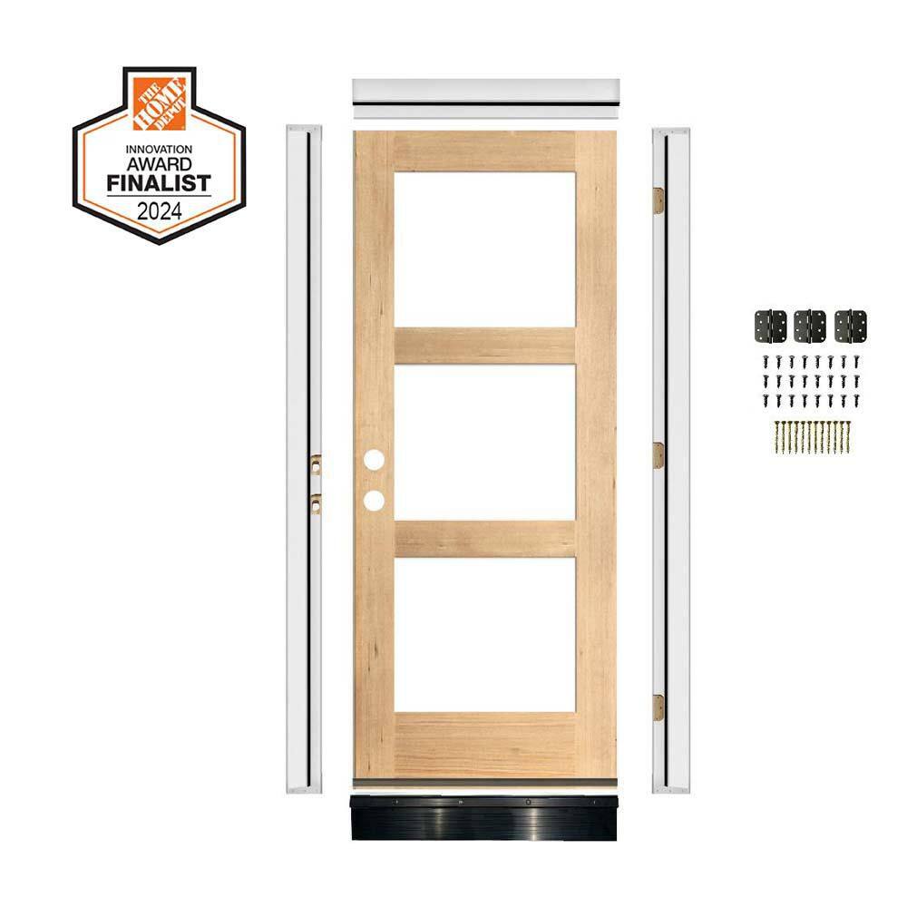 Krosswood Doors DIY 36 in. x 80 in. Modern Hemlock RightHand 3-Lite ...