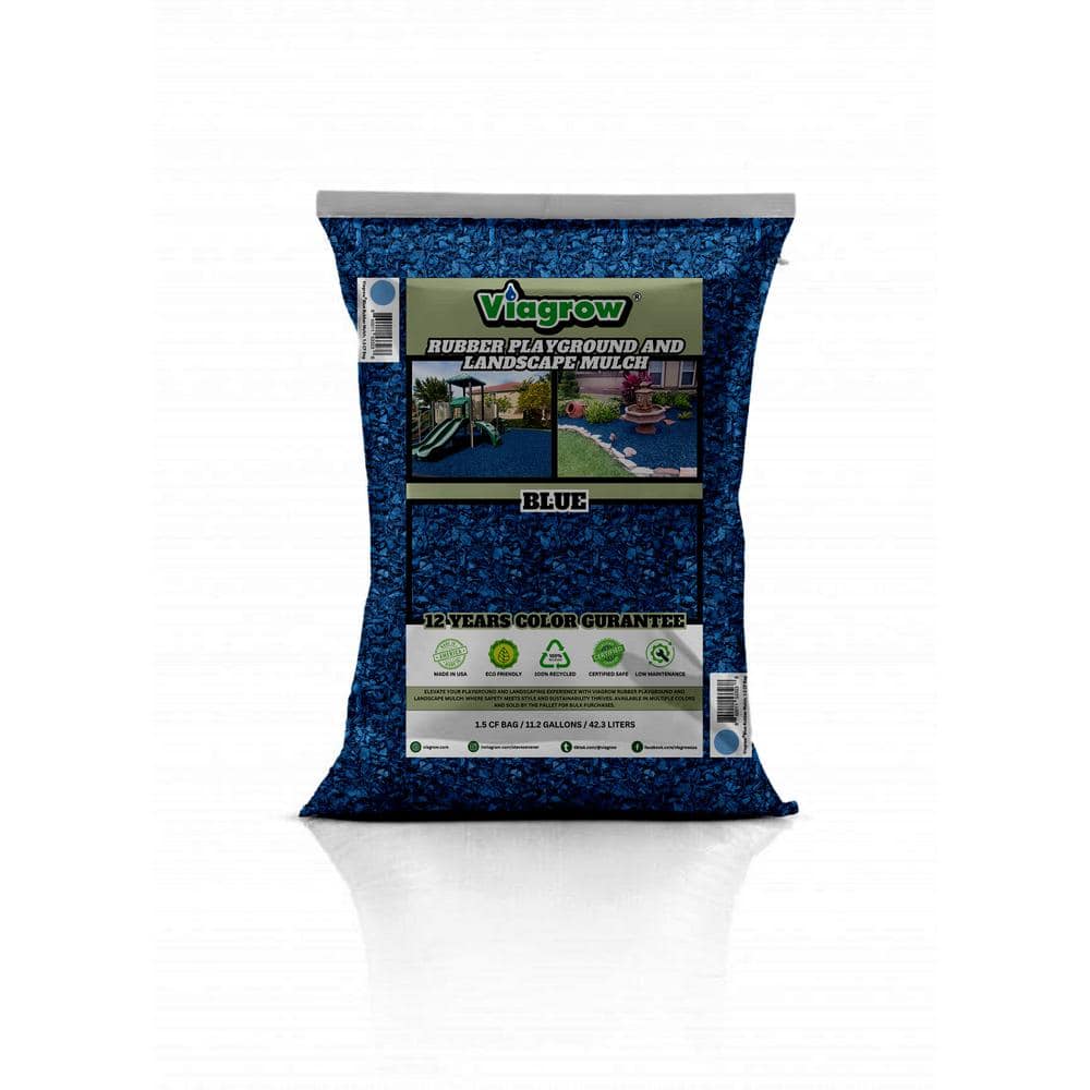Viagrow Rubber Playground and Landscape Mulch, 37.5 CF pallet of 25 bags/1.38 cu. yds./1000 lbs ...