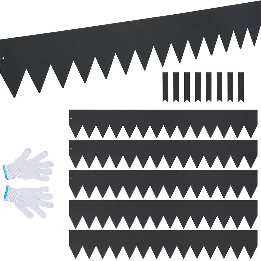 ATENGNES 40 in. x 6 in. Black Rustic Hammer-in Edging Border Steel ...