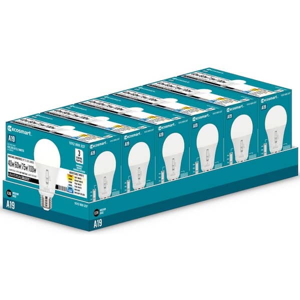 EcoSmart Universal Select 40/60/75/100-Watt Equivalent A19 Dimmable LED ...