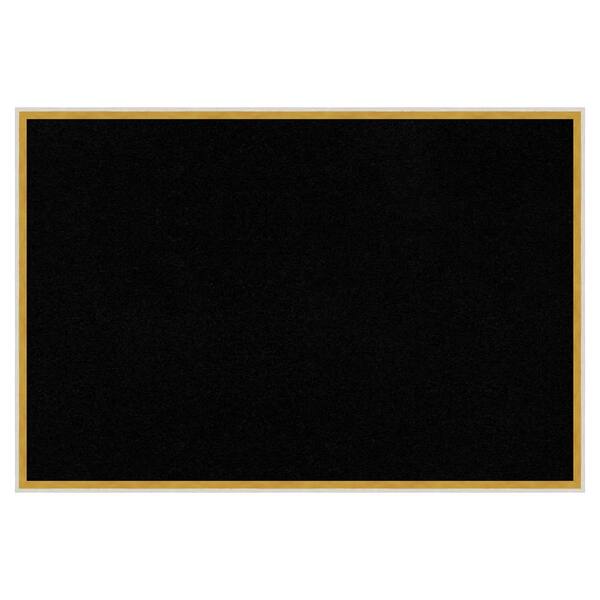 Amanti Art Paige White Gold Wood Framed Black Corkboard 37 in. x 25 in ...