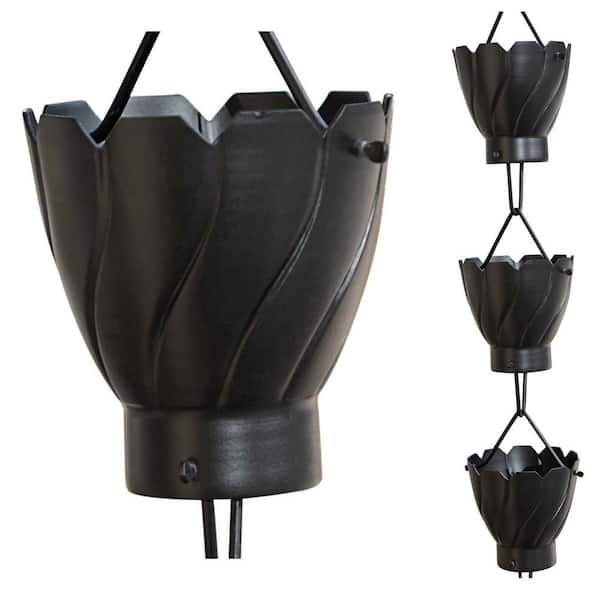 Monarch Rain Chains 8.5 ft. Aluminum Akira Rain Chain (Black) 19135 ...