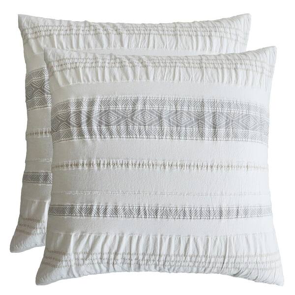 LEVTEX HOME Pickford Grey, Taupe, Cream Stripe Geometric Linen Front ...