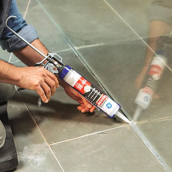 10.1 oz. Supreme Silicone Kitchen and Bath Sealant in Almond and White ...