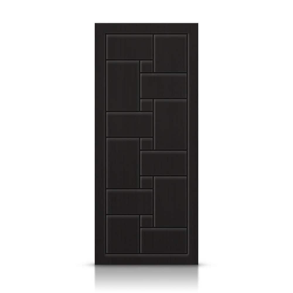 CALHOME 30 in. x 84 in. Hollow Core Black Painted Composite MDF ...