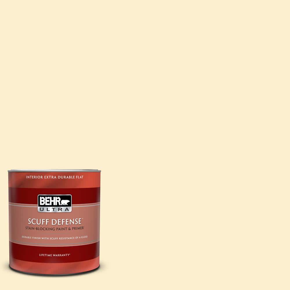 BEHR ULTRA 1 qt. #370C-2 Custard Cream Extra Durable Flat Interior ...