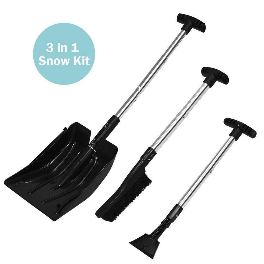 WELLFOR 35 in. Aluminum Handle Plastic Snow Shovel OP-HGY-70070 - The ...
