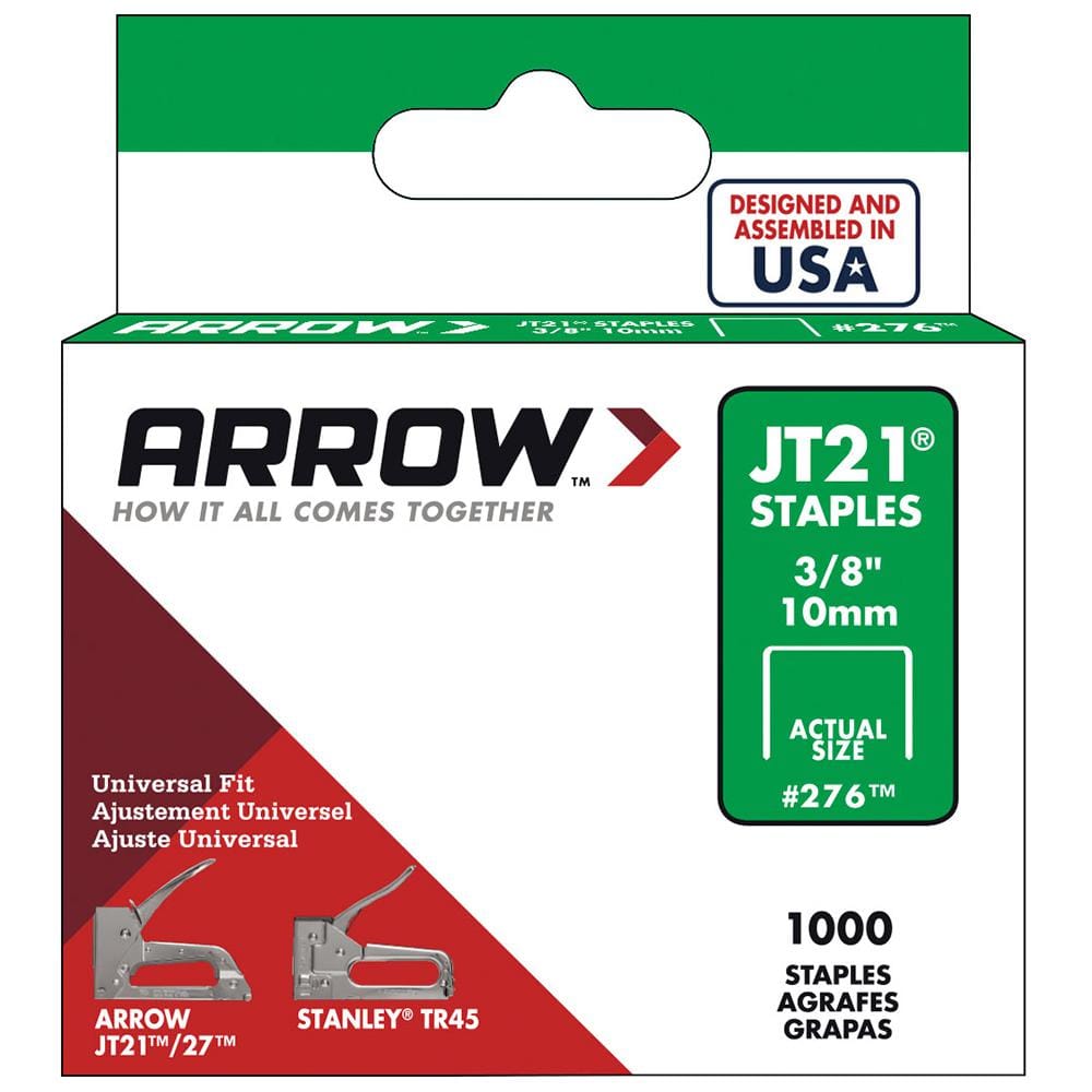 Arrow Fasteners 3/8 in. Leg x 7/16 in. Crown Galvanized Steel Staples ...