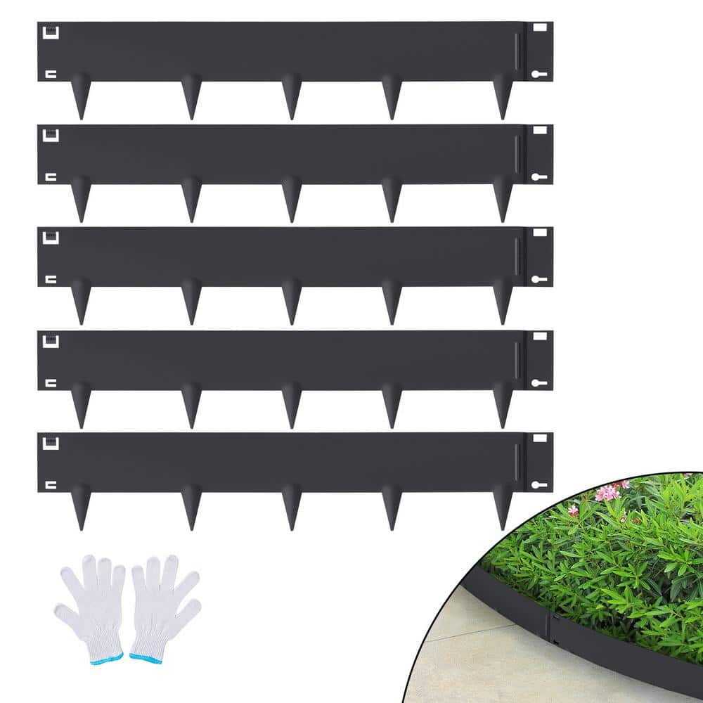 VEVOR Steel Landscape Edging 5-pack Steel Garden Edging Borders 39 in ...