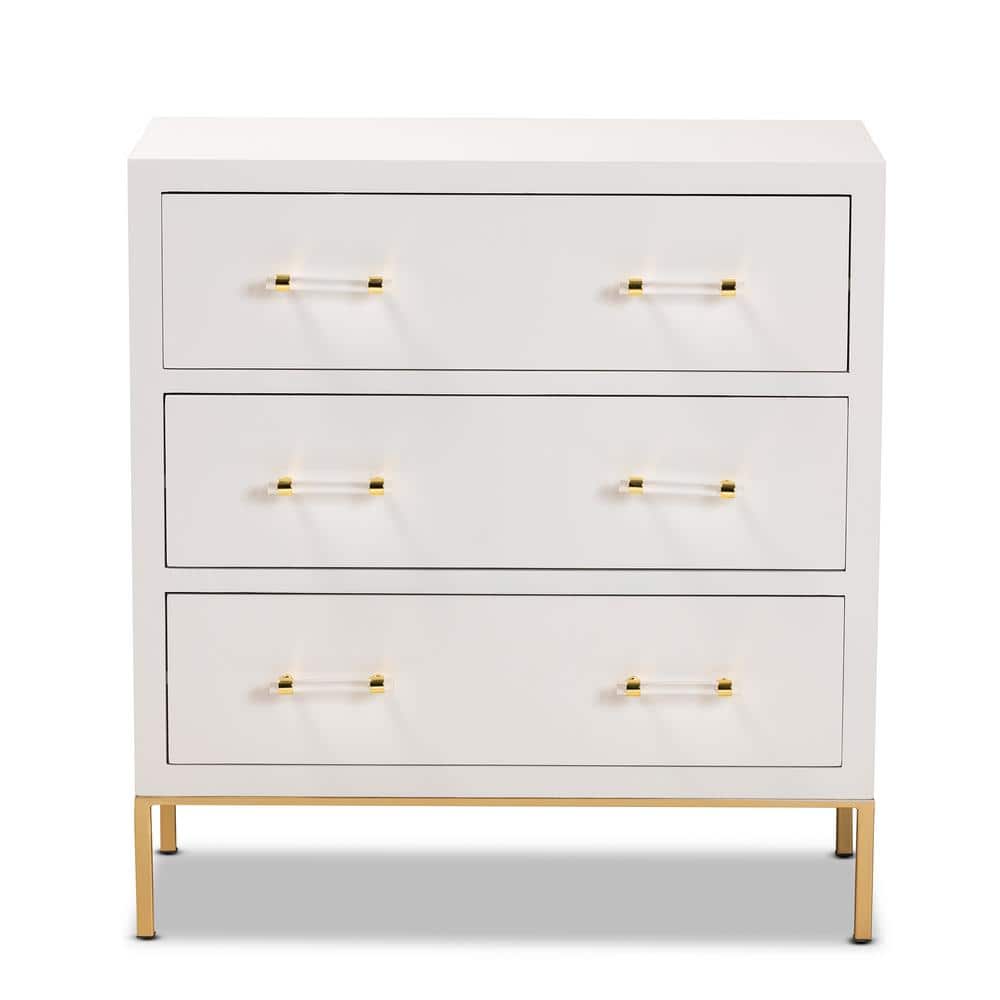 Baxton Studio Dante White and Gold Accent Cabinet 179-11331-HD - The ...
