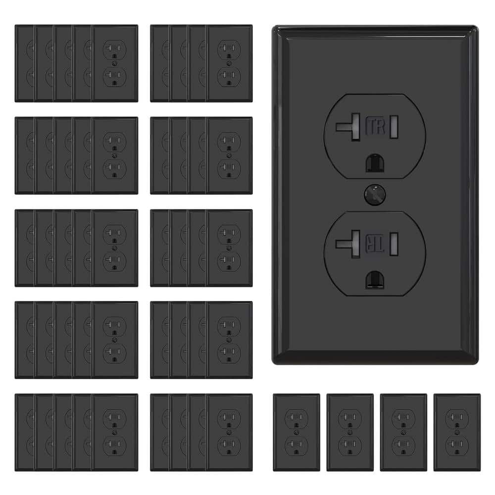 Lukyamzn 20 Amp Duplex Electrical Receptacle Outlet with Self-Grounding ...