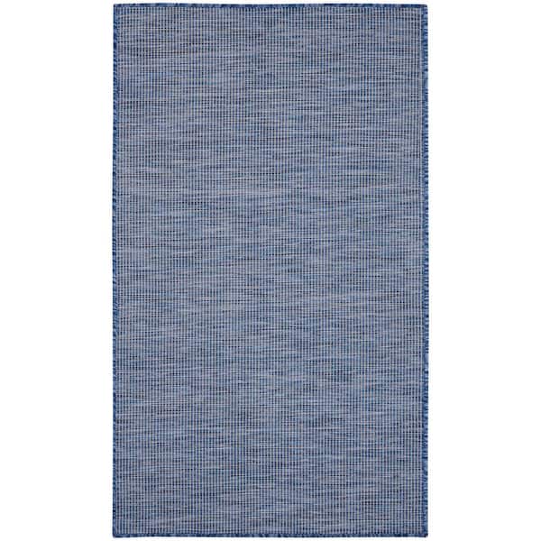Nourison Positano Navy Blue 3 ft. x 5 ft. Solid Contemporary Indoor ...