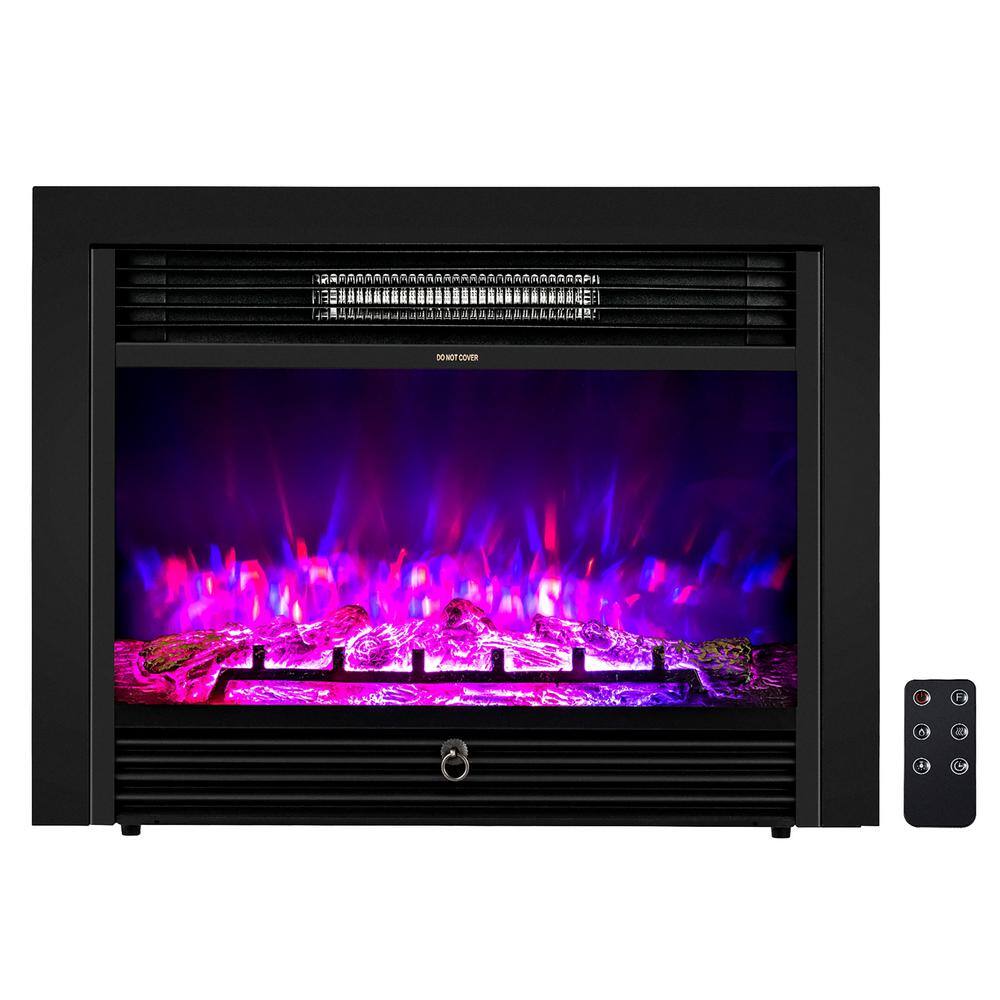 SUNRINX 28.5 in. Wall Mount Electric Fireplace in Black MG54-15-HDHL ...
