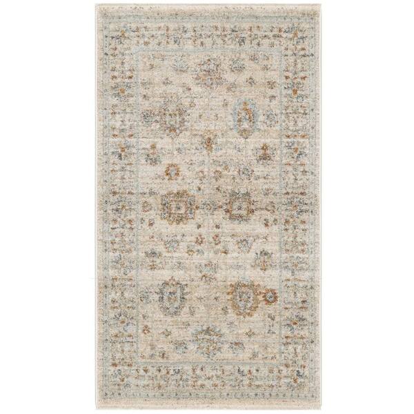 Nourison Traditional Home Ivory Beige 3 ft. x 5 ft. Distressed ...