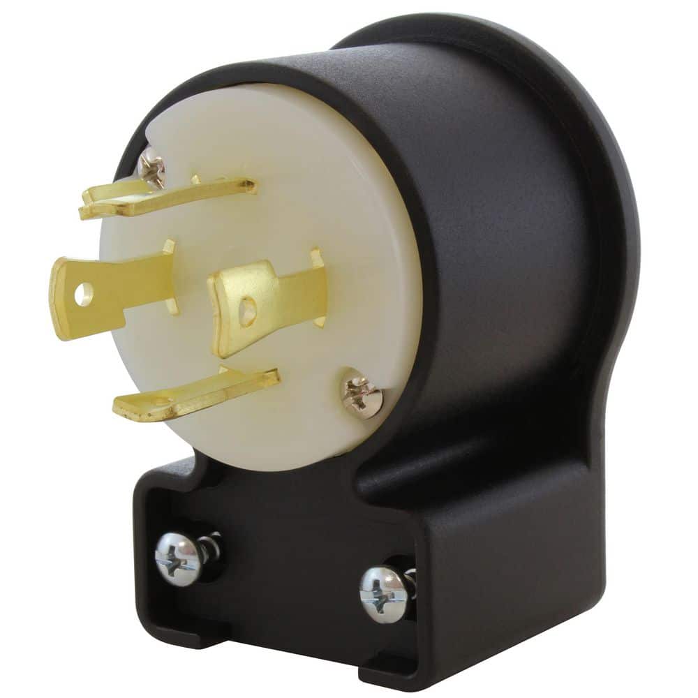 AC WORKS NEMA L17-30P 3-Phase 30A 600V Elbow 4-Prong Locking Male Plug ...