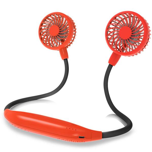panergy 2600mAh Battery Portable Hands-2.4 in. Free Neck USB Red Fan ...