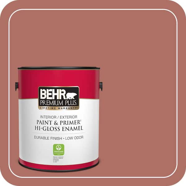 BEHR PREMIUM PLUS 1 gal. #PPF-20 New England Brick Hi-Gloss Enamel ...