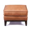 New Heights Chatfield Brown Genuine Leather Pillow Top Ottoman ...