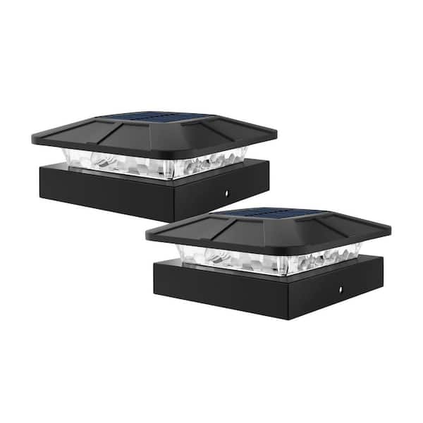 Afoxsos 4 x 4 in. LED Solar Post Cap Lights Outdoor Waterproof with 3 ...