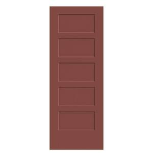 Masonite 36 in. x 80 in. 5-Panel Bayshore Single Bore Solid Core Red ...