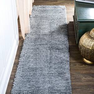 JONATHAN Y Groovy Solid Shag Light Beige 2 ft. x 10 ft. Runner Rug ...