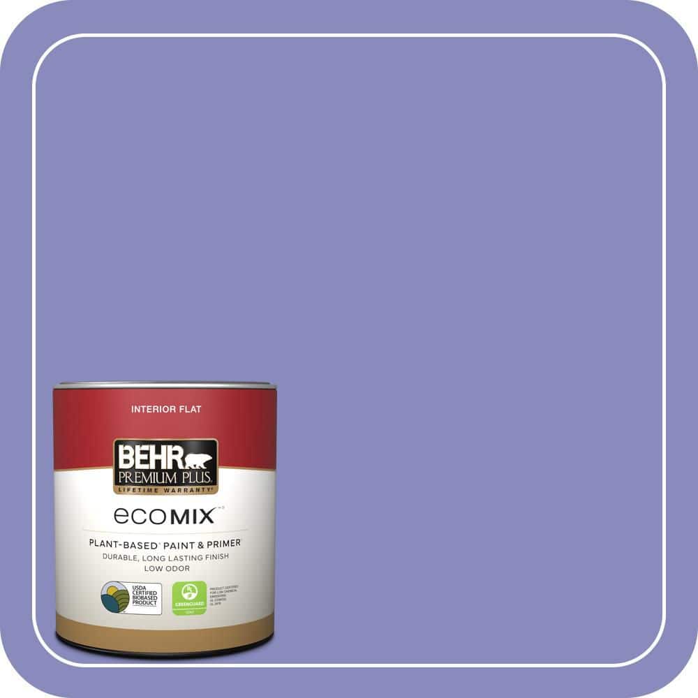 BEHR PREMIUM PLUS 1 qt. #620B-5 Pristine Petal Flat EcoMix Plant-Based ...