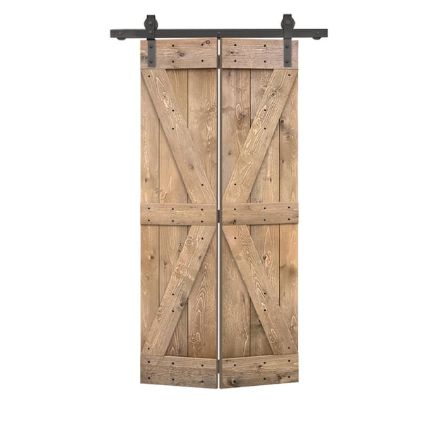 CALHOME 36 in. x 84 in. British K Pre Assembled Solid Core Light Brown ...