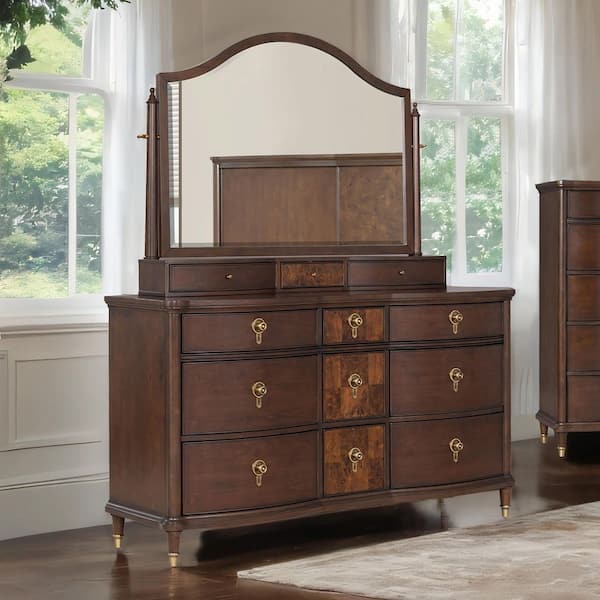 Furniture of America Whitney Dark Cherry 12-Drawer 66 in. Dresser With ...