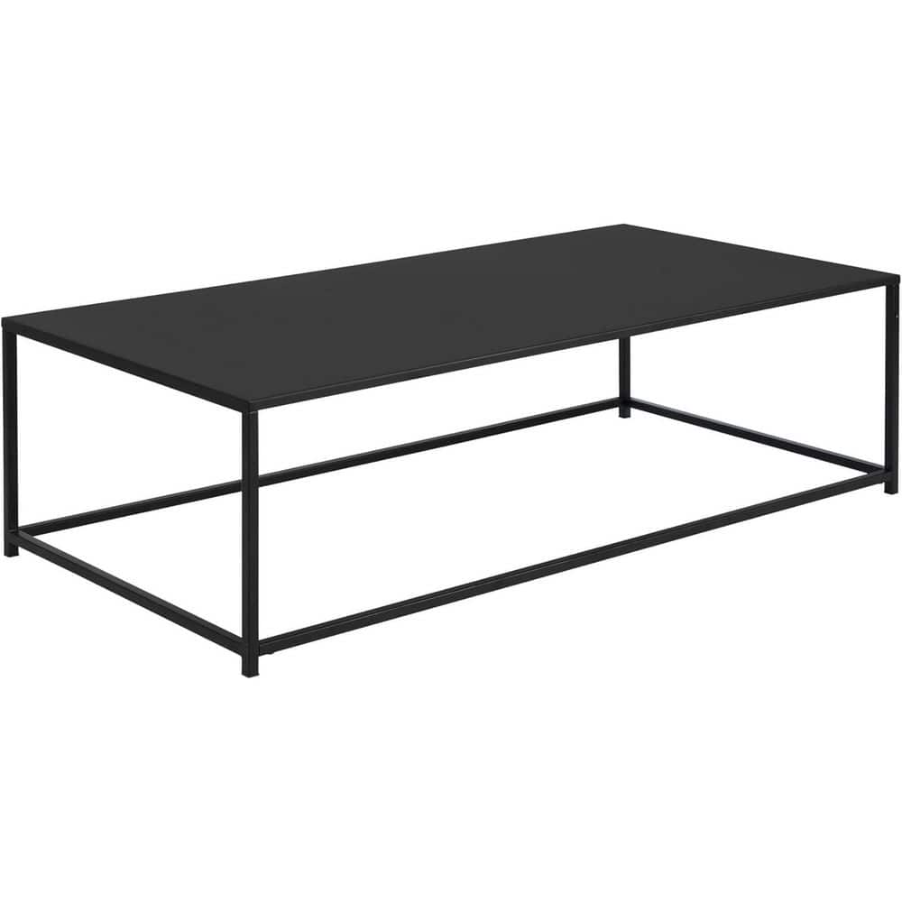 HOME IMPORTS EMPORIUM 48 in. Black Rectangle Metal Top Coffee Table ...