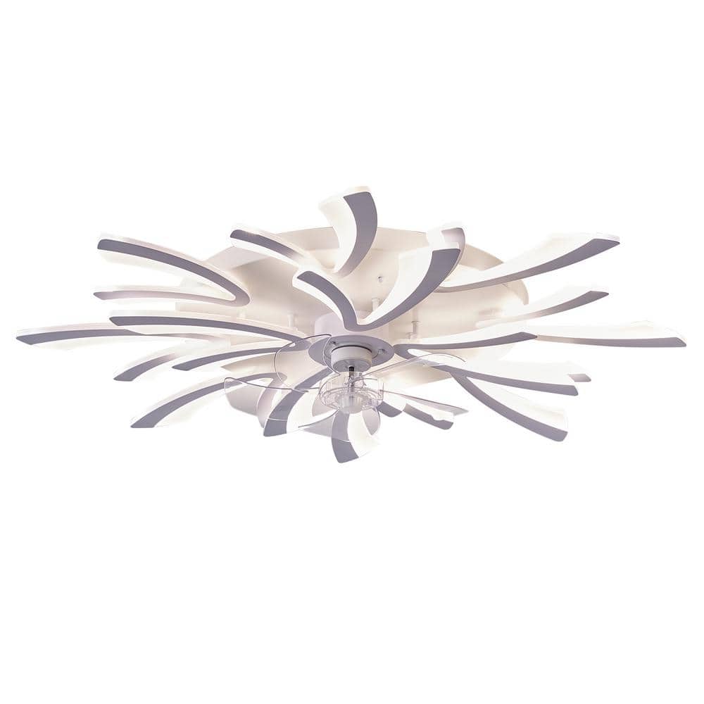 Nivencai 41 in. Indoor White Indoor Ceiling Fan with Adjustable White ...