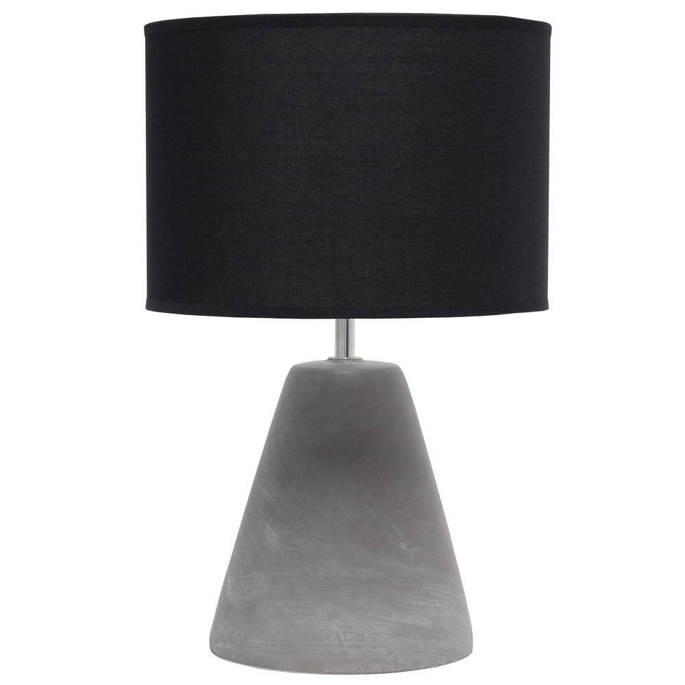 Simple Designs 14 2 In Gray Pinnacle Concrete Table Lamp With Black Simple Designs 14 2 In Gray Pinnacle Concrete Table Lamp With Black