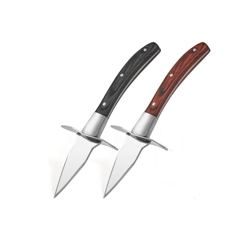 Wudkey 2-Piece Oyster Shucking Knife, Sturdy Sharp Oyster Shucker with ...