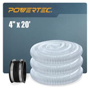 ‎POWERTEC 6 in. x 10 ft. Flexible PVC Dust Collection Hose with 5 Key ...