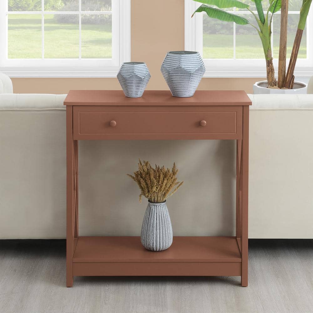 Convenience Concepts Oxford 31.5 in. Terracotta Rectangle MDF Console ...