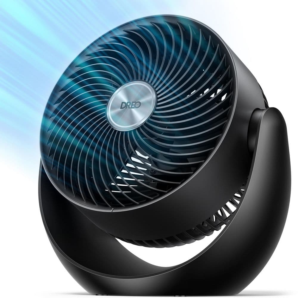 DREO 7 in. 3-Speed Air Circulator Desk Fan for Table, 60 ft. Strong ...