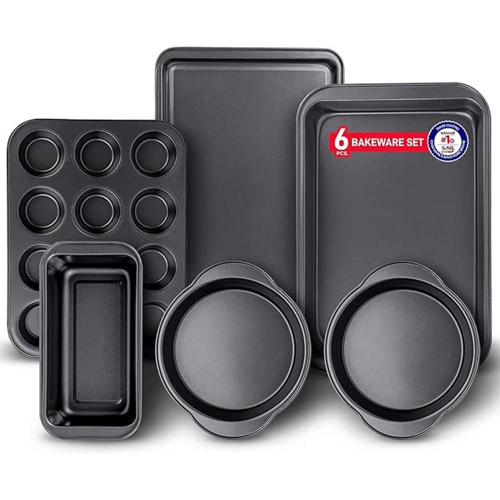 BakkenMaster 6 Piece Set Carbon Steel Bakeware Set - Black BK6PCSET ...