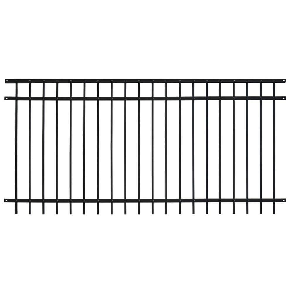 US Door and Fence Pro Series 4.84 ft. H x 7.67 ft. W Black Steel ...