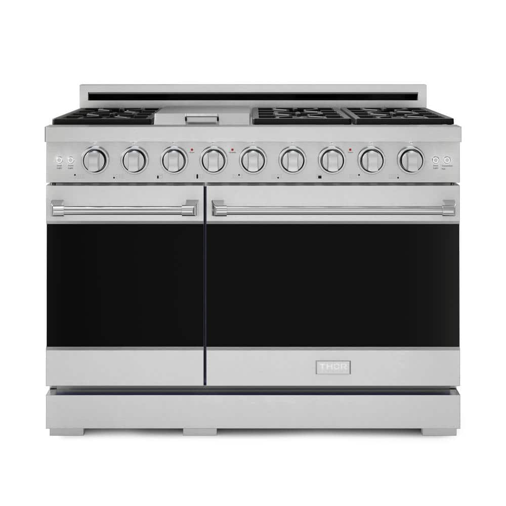 Thor Kitchen Gordon Ramsay Series 48 in. 6-Burners Freestanding Double ...