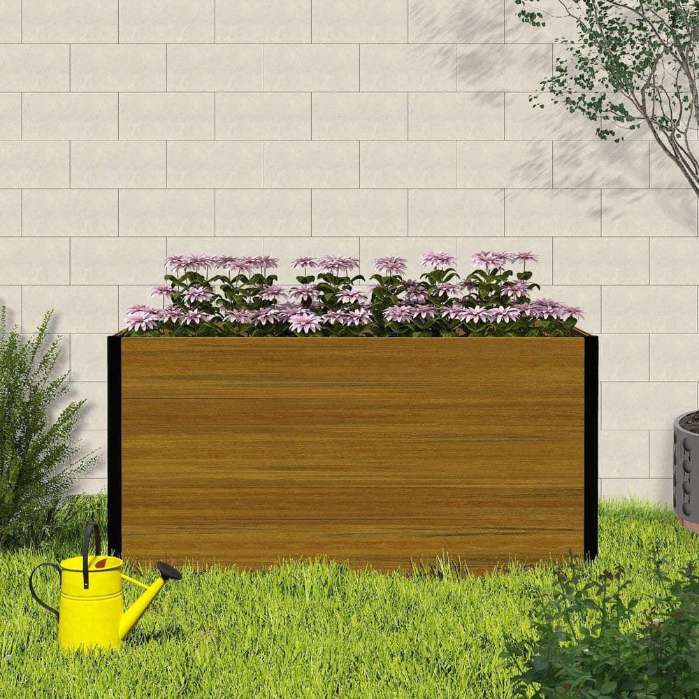 mondaria 31.5 in. x 58 in. Brown Composite Tree Guard Planter Box-Root ...