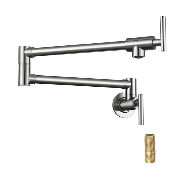 VEVETTA Wall Mounted Pot Filler 2-Handles Kitchen Faucet with 360 ...